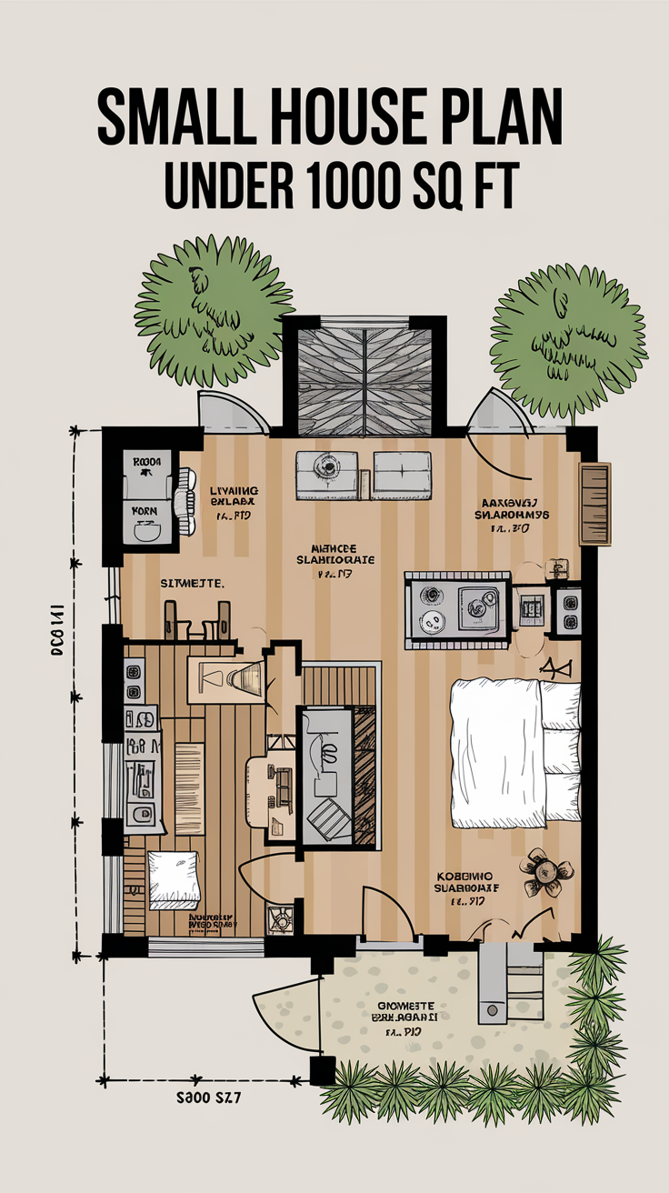 21 Small House Plans Under 1000 Sq Ft Studio Apartments [Here's The ...